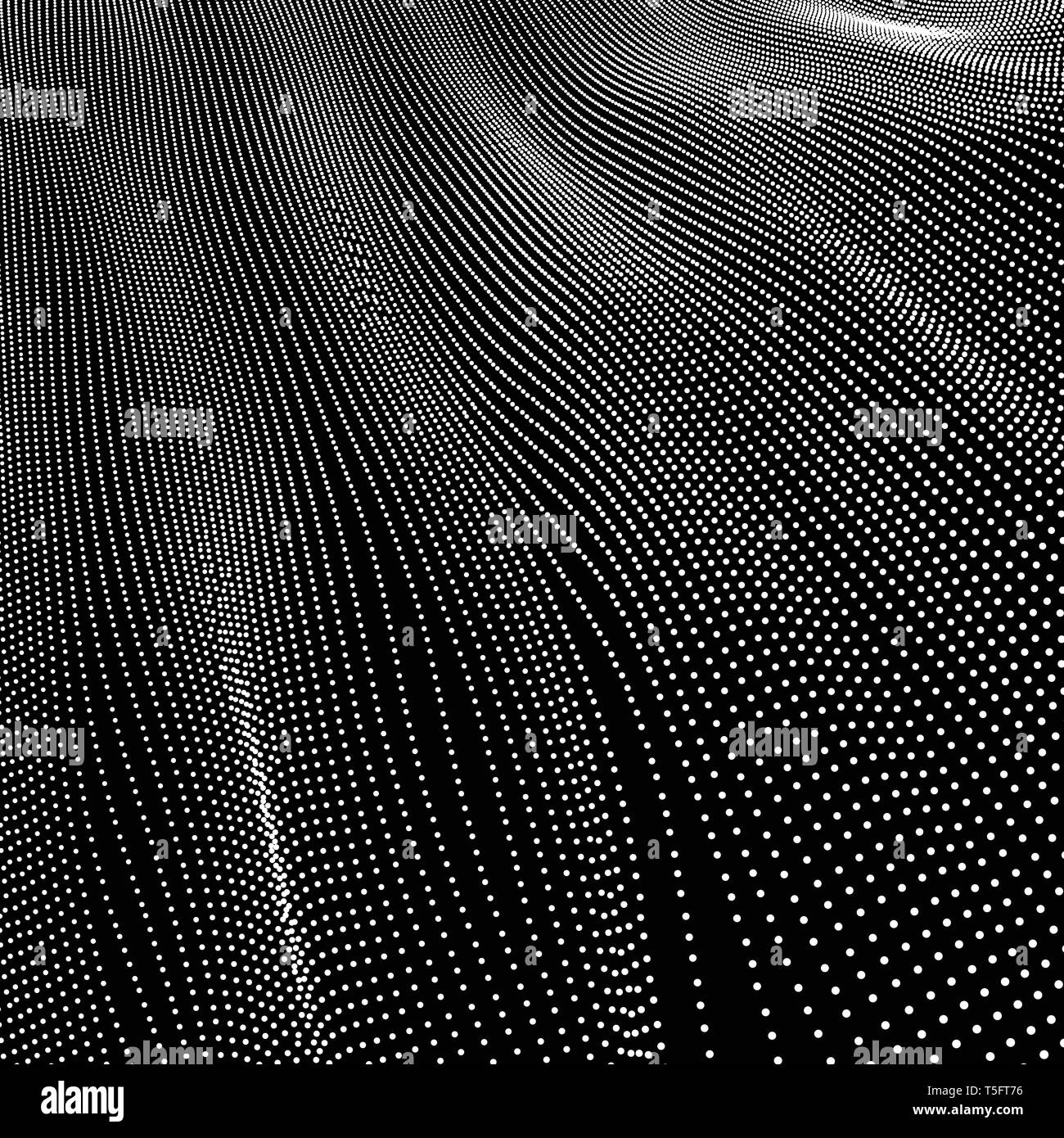 Array with Dynamic Particles. 3d Futuristic technology style. Abstract Background. Texture ...