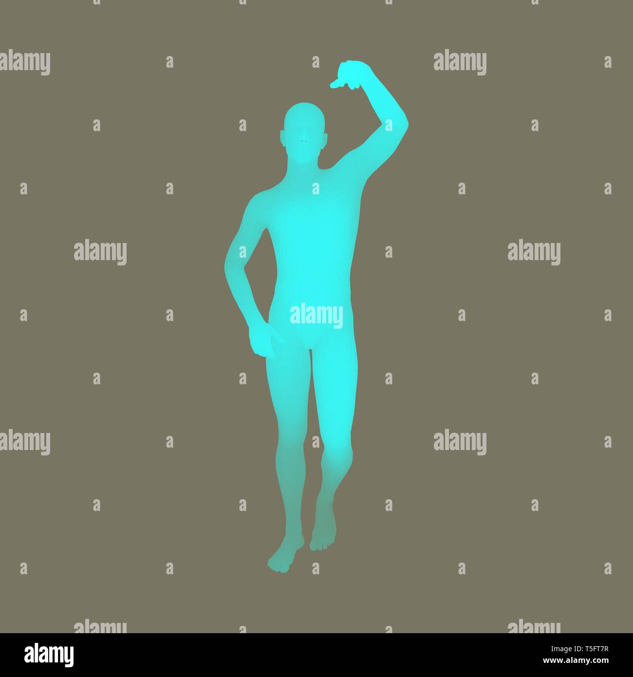 Standing Man. 3D Human Body Model. Design Element. Man Stands on his ...
