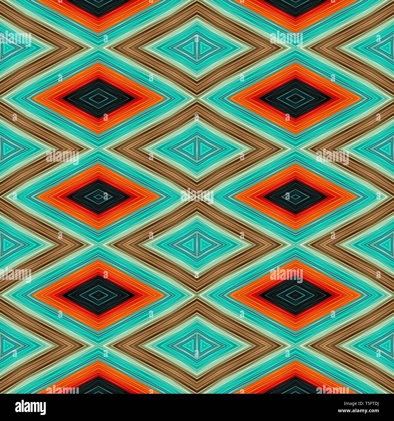 seamless diamond pattern with turquoise, skin, greige, red, black ...