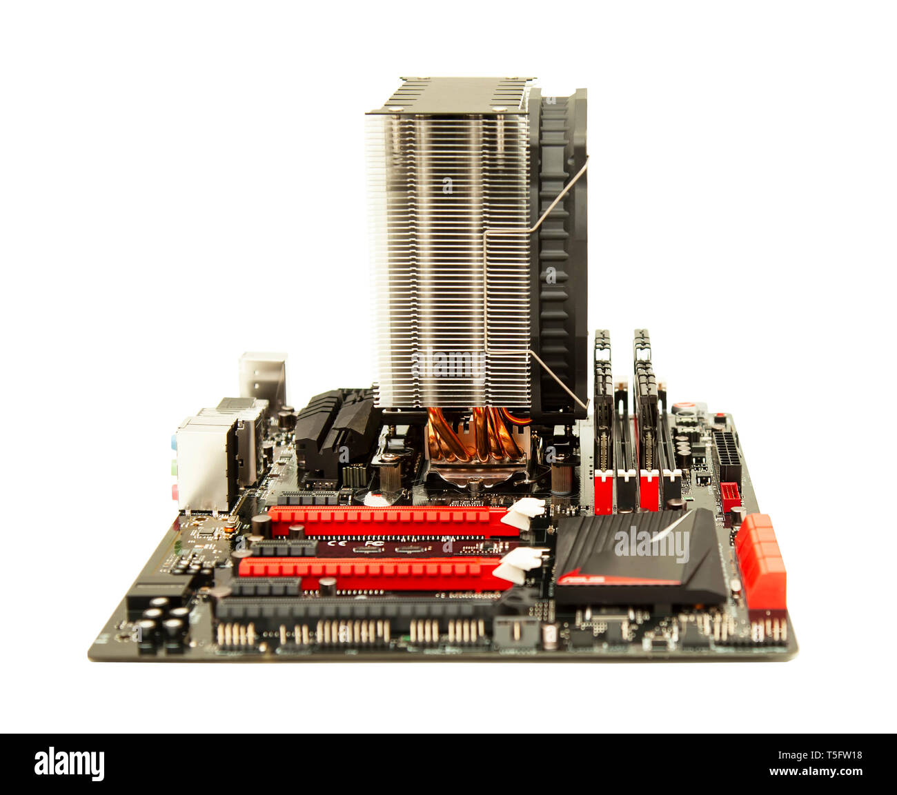 Computer PC motherboard isolated on white background Stock Photo - Alamy