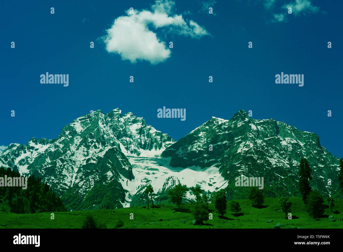 Snow covered mountain, Himalayas, jammu and Kashmir, India, Asia Stock ...