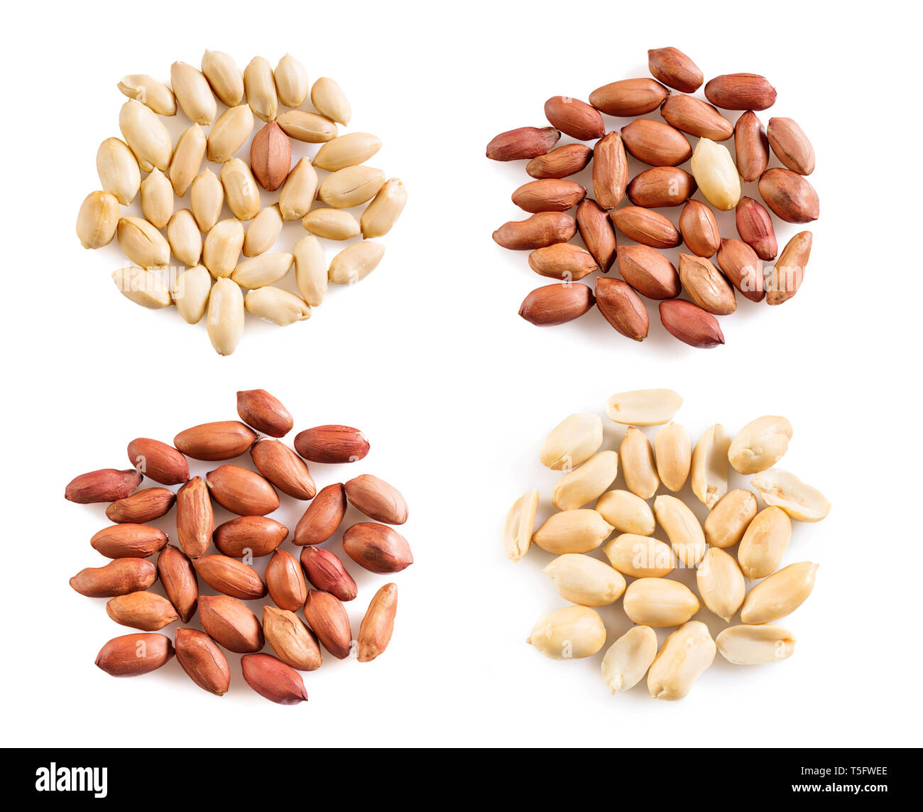 Collection of peeled peanuts on a white background Stock Photo - Alamy