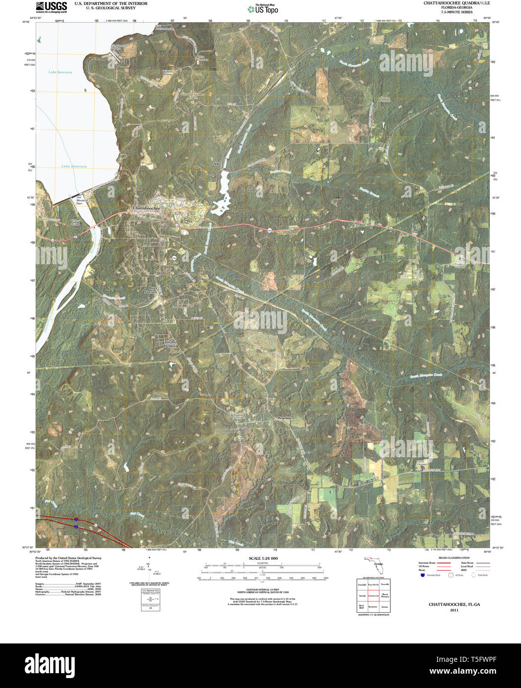 Chattahoochee map hi-res stock photography and images - Alamy