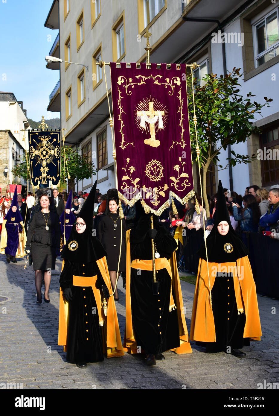 Spanish traditional Holy Week with religious fraternity processions ...