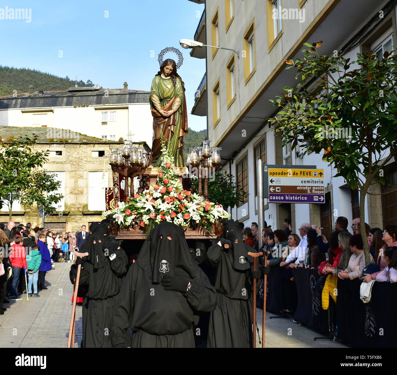 Spanish traditional Holy Week with religious fraternity processions ...