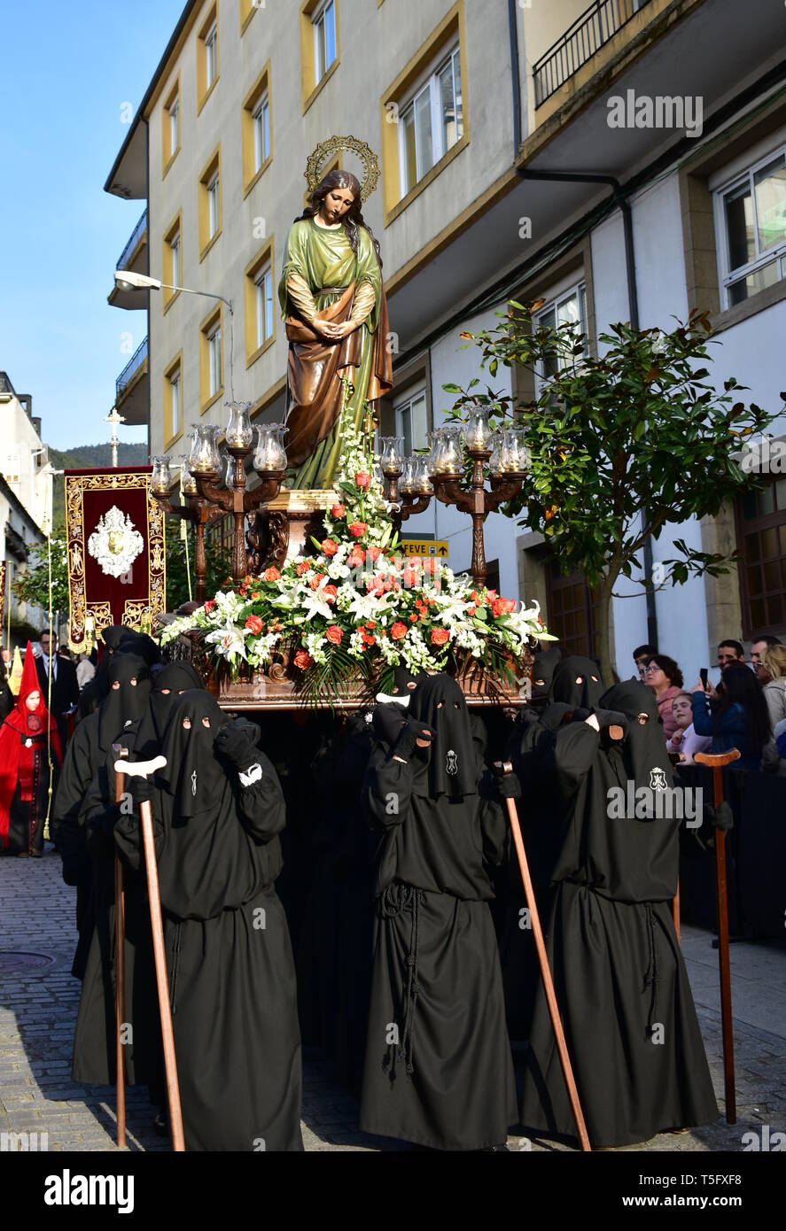 Spanish traditional Holy Week with religious fraternity processions ...