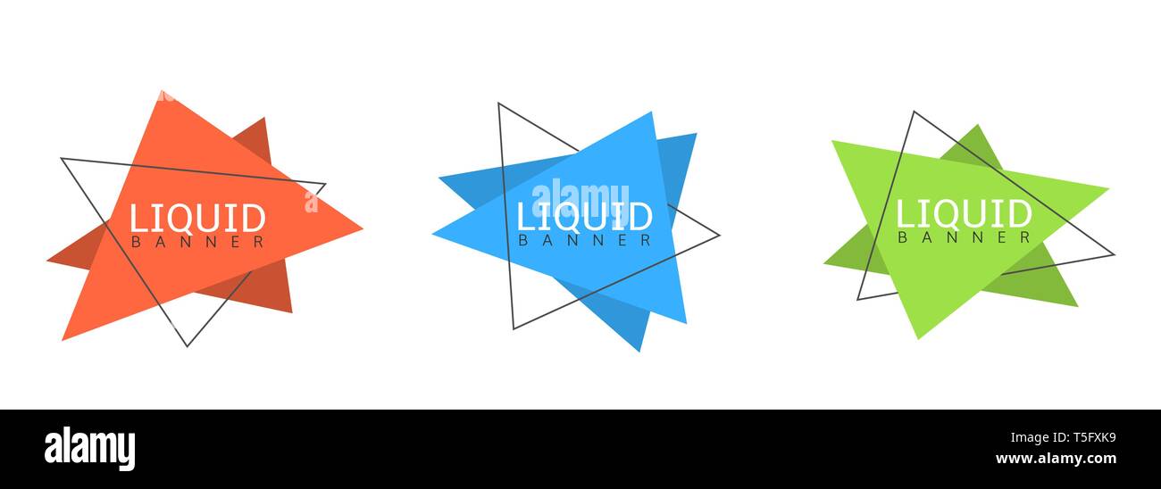 Abstract color trendy liquid banner set. Vector illustration Stock ...