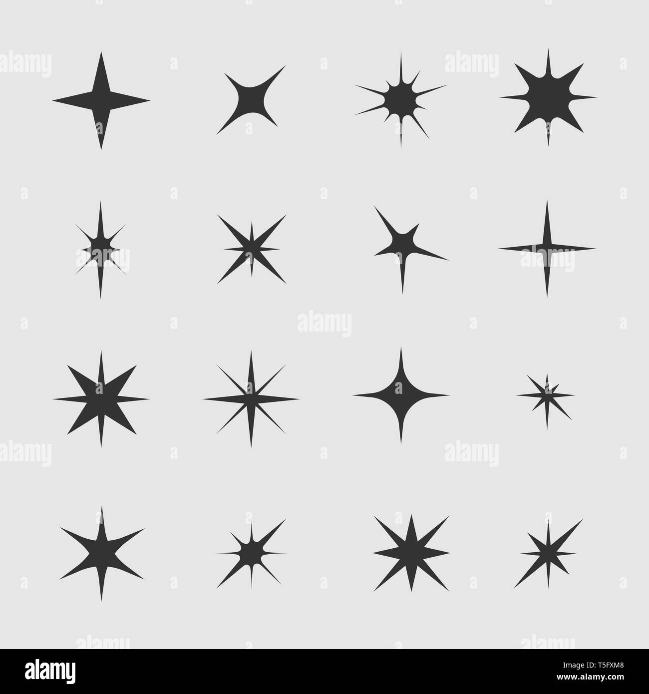 Stars and sparks. Flash icon set, Vector illustration Stock Vector ...