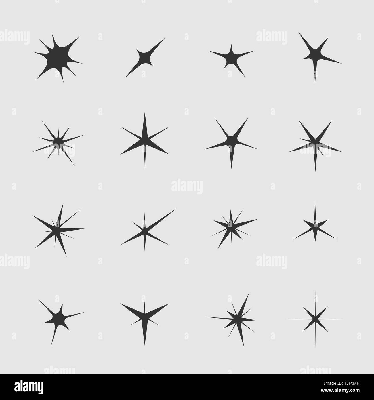 Glitter effect icon set. Star icons, Vector illustration Stock Vector ...