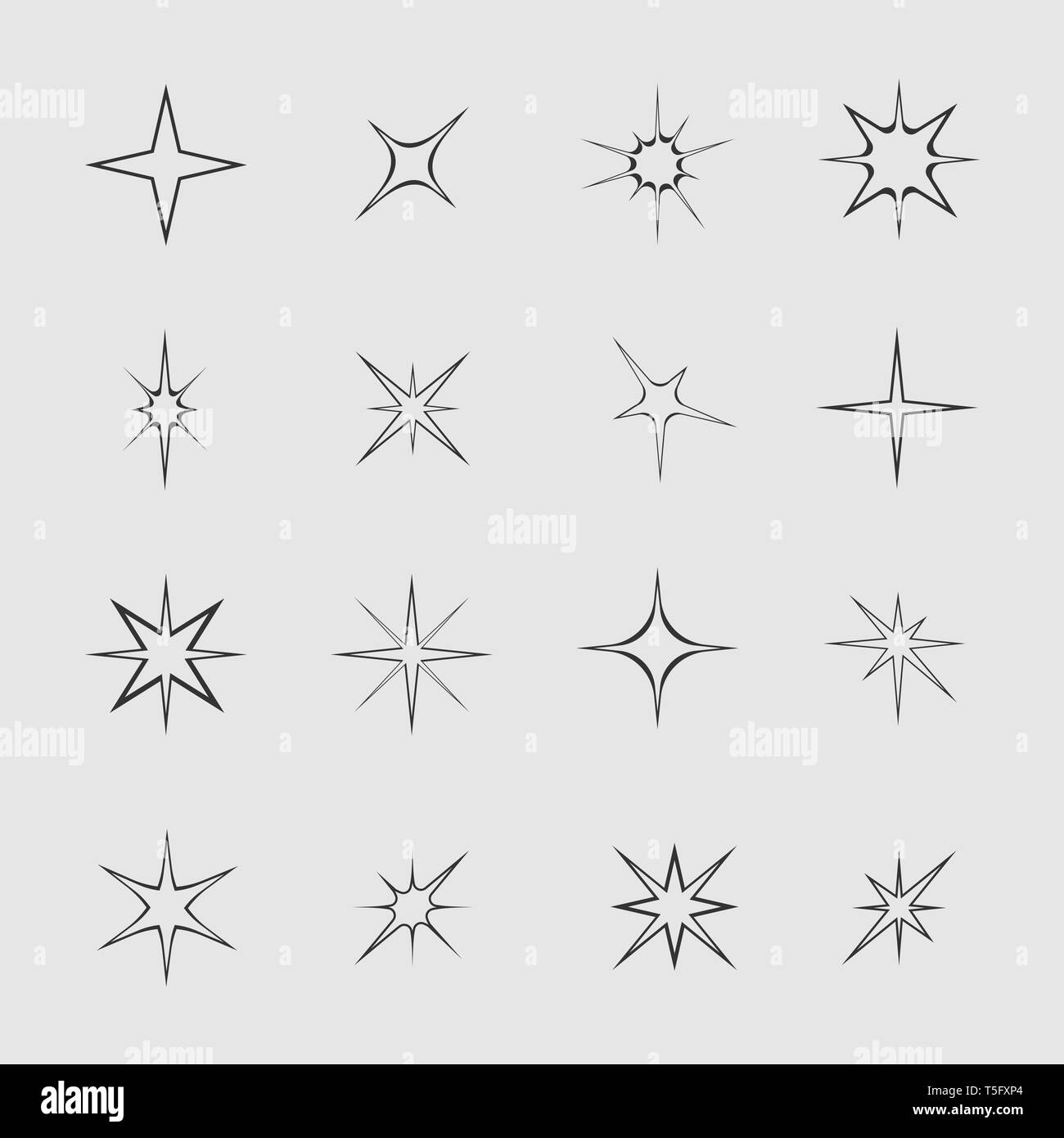 Star and sparks icon set, Vector illustration Stock Vector Image & Art ...