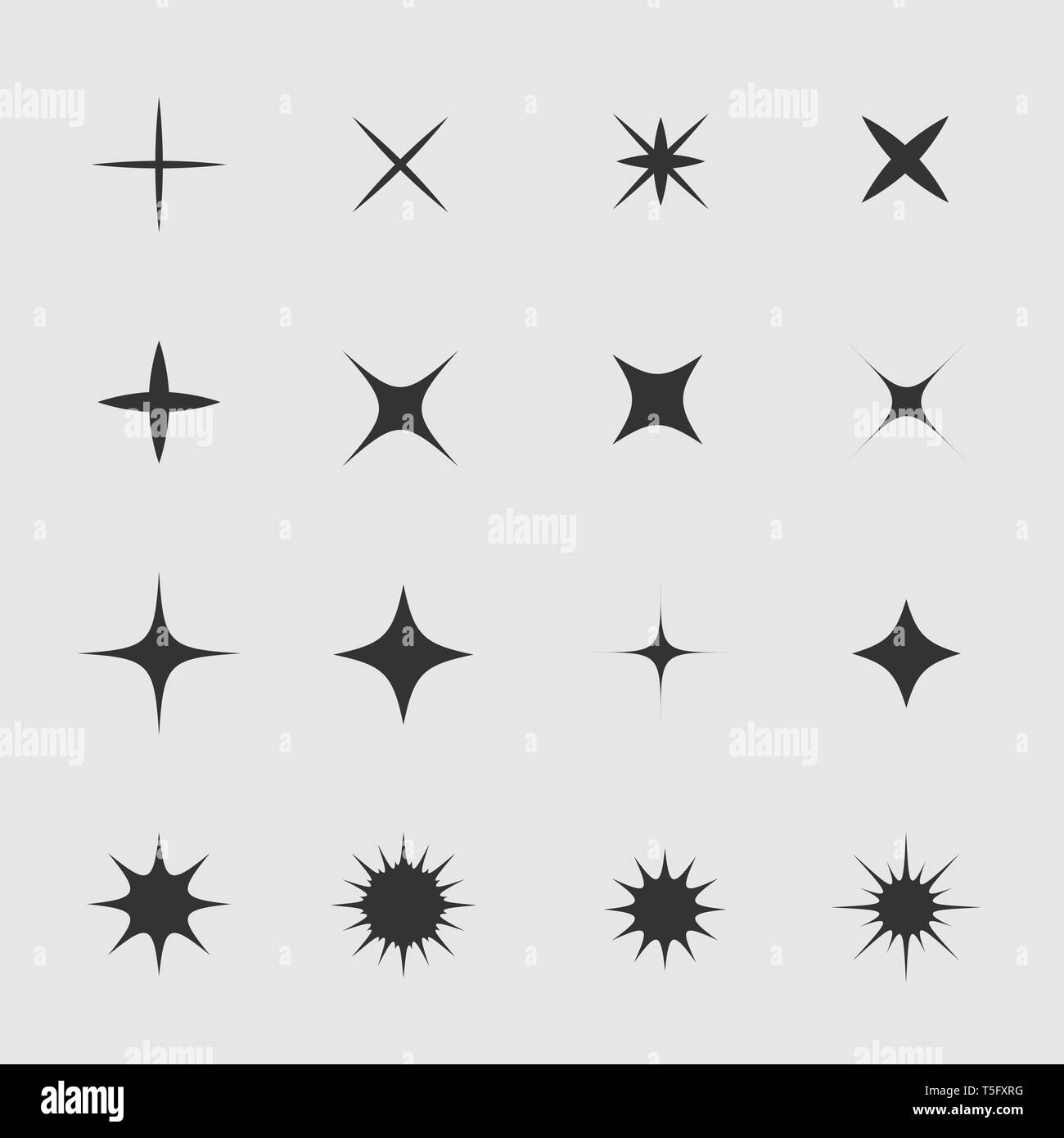 Magic stars and sparks icon set, Vector illustration Stock Vector Image ...