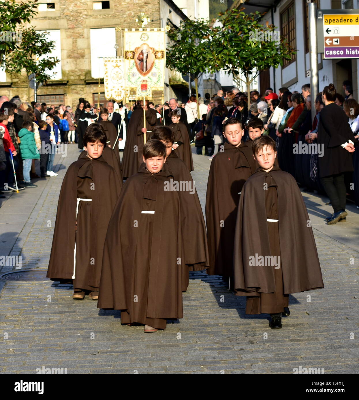 Spanish traditional Holy Week with religious fraternity processions ...