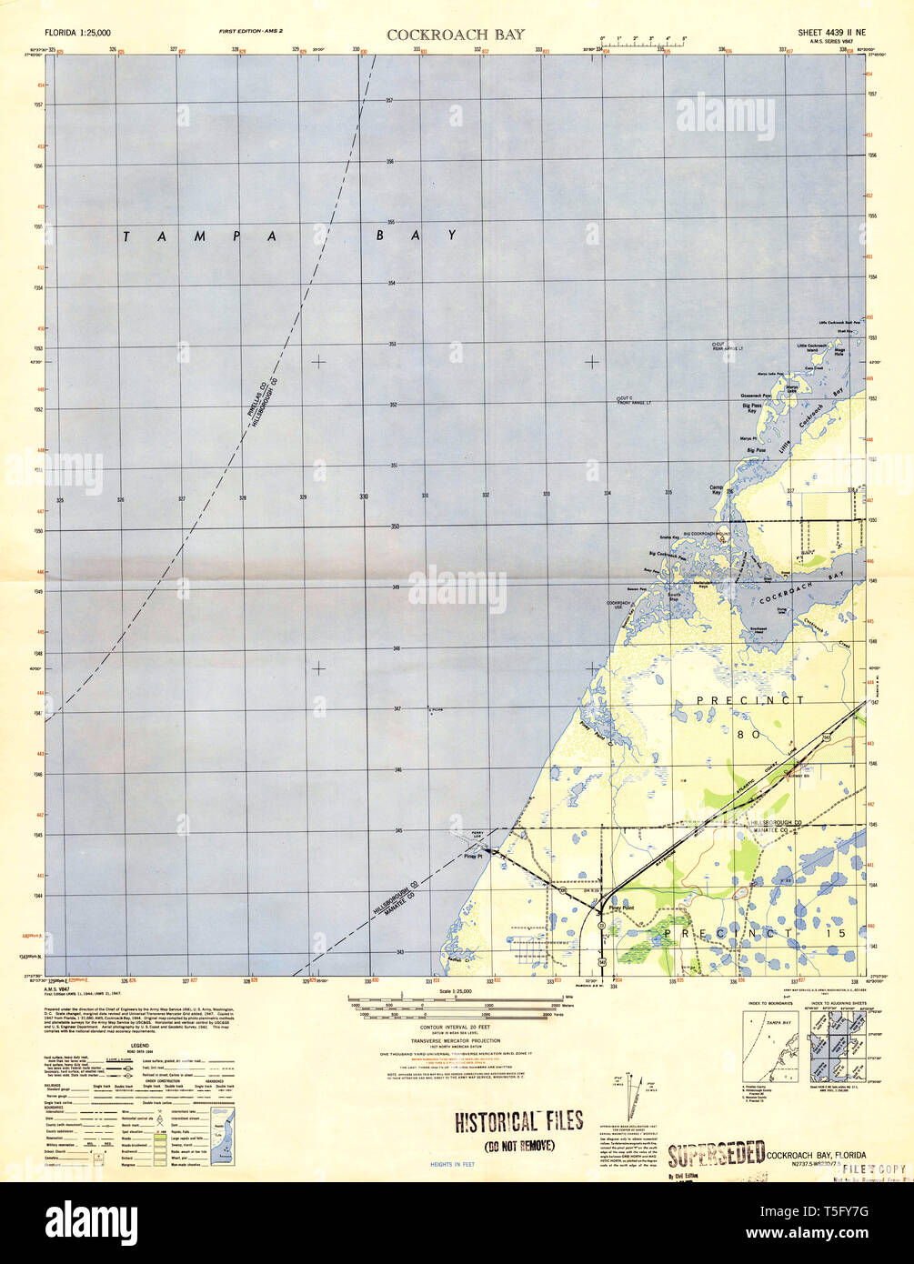 USGS TOPO Map Florida FL Cockroach Bay 345568 1947 25000 Restoration ...