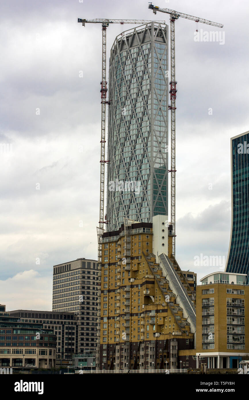 Skyscraper under construction in central London. High-rise buildings ...