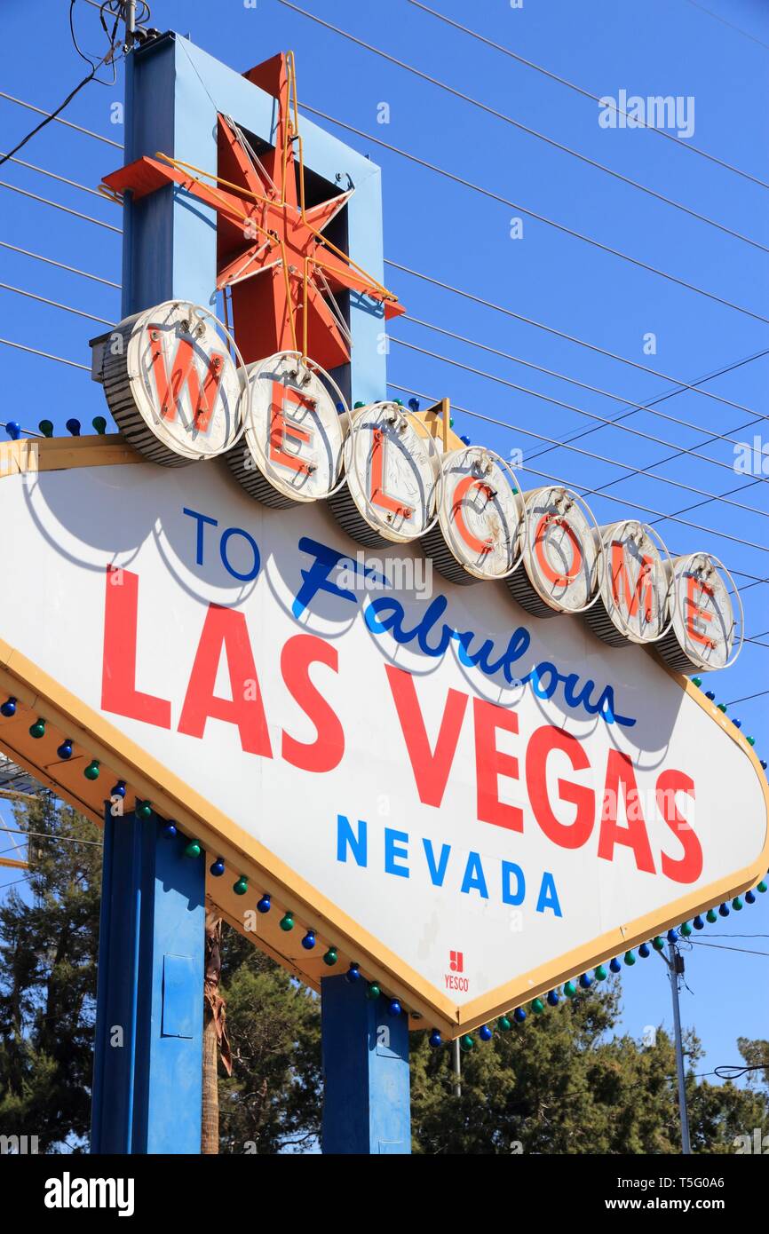 LAS VEGAS, USA - APRIL 14, 2014: Welcome to Fabulous Las Vegas Nevada ...