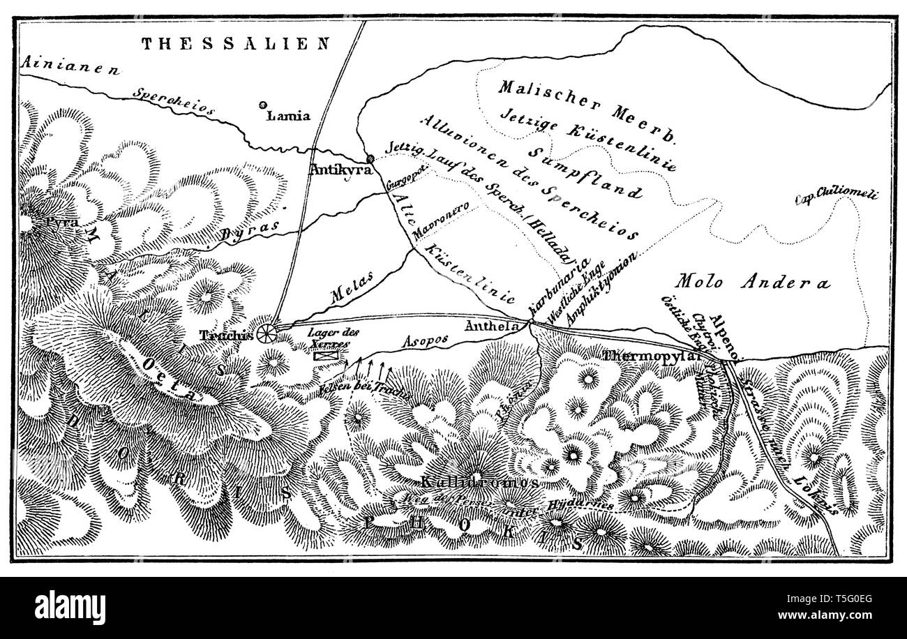 Map of Thermopylae Stock Photo - Alamy