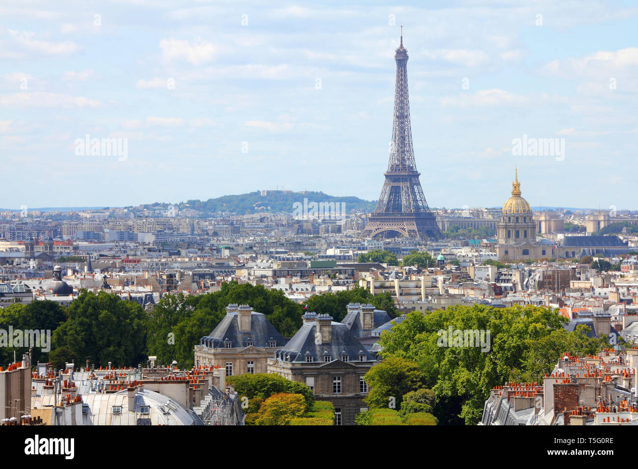 Paris, France - cityscape view with Eiffel Tower. UNESCO World Heritage ...