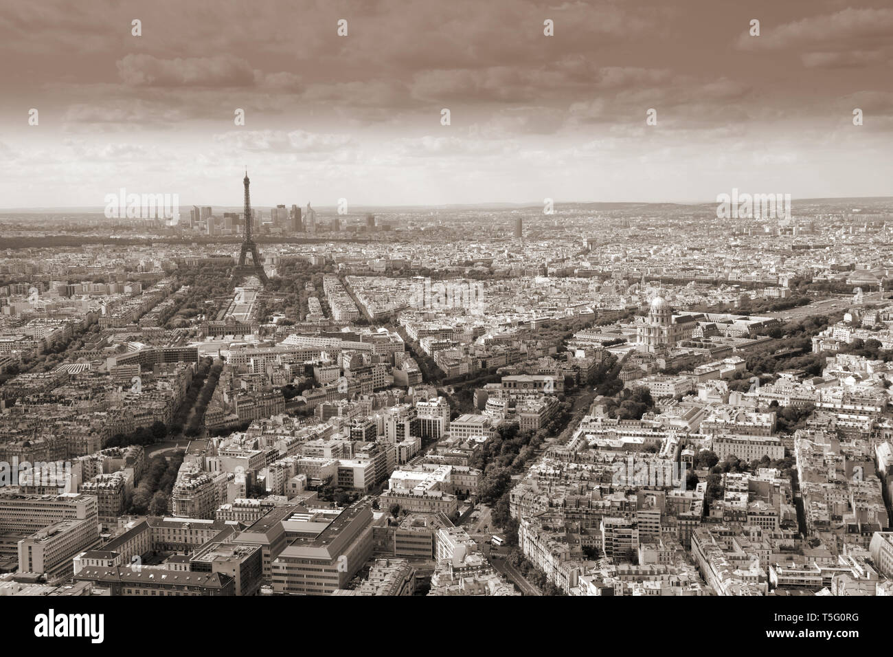 Paris, France - cityscape with Eiffel Tower. UNESCO World Heritage Site ...