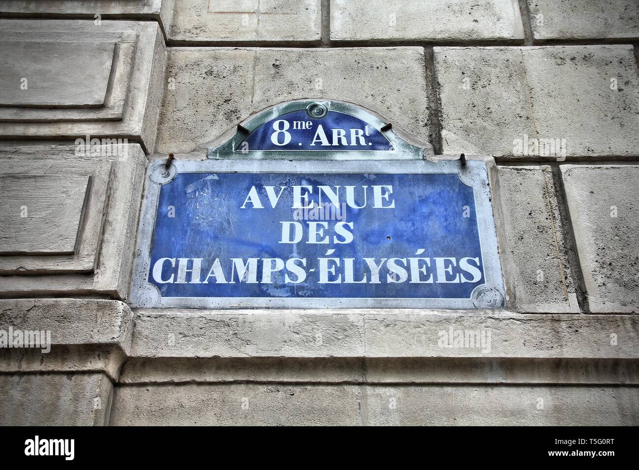 Paris, France - Champs Elysees street sign. One of the most famous ...
