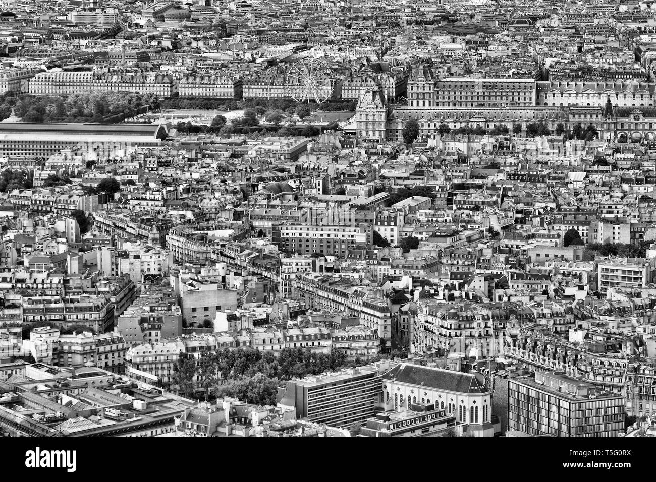 Paris, France - aerial city view with old architecture. UNESCO World ...