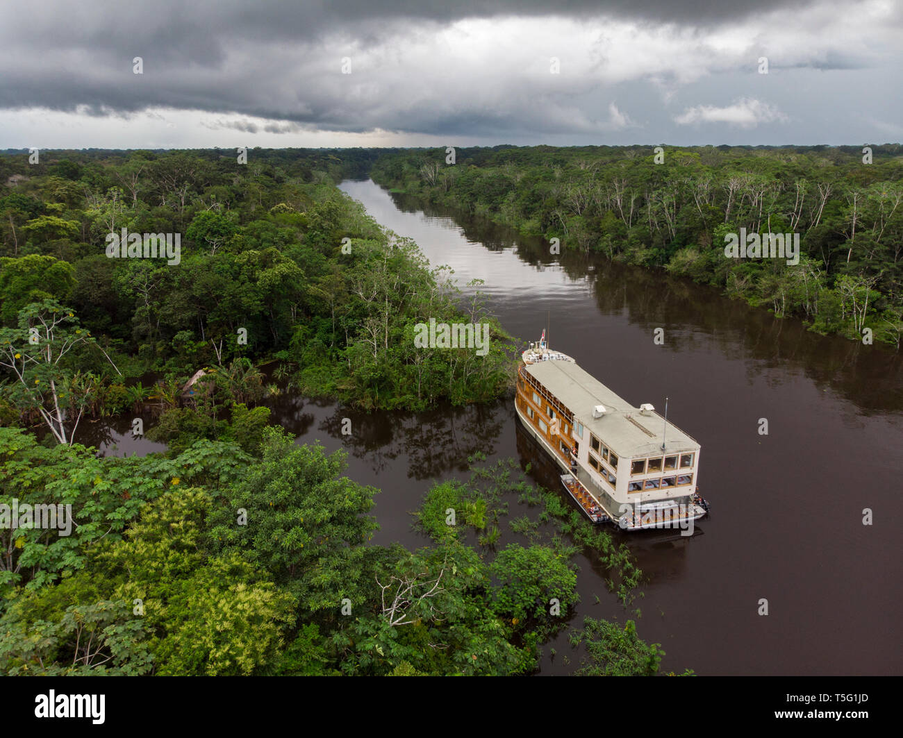 Amazon river boat aerial hi-res stock photography and images - Alamy