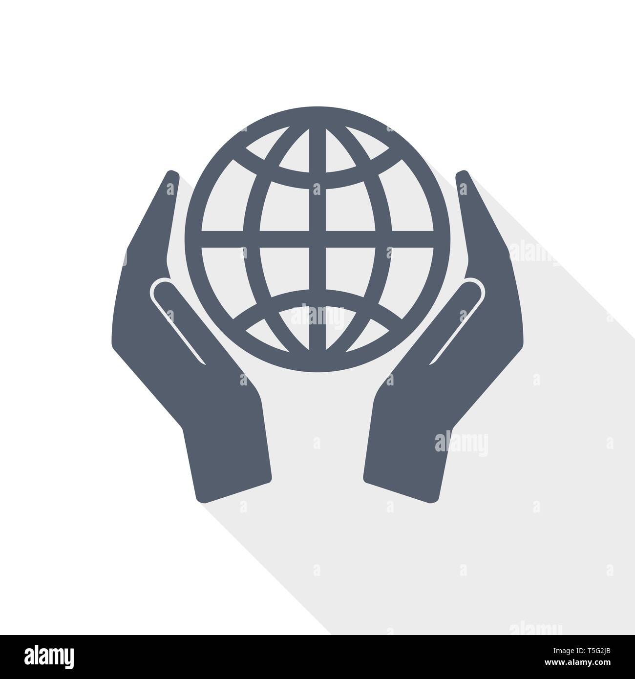 hands and earth icon, flat design vector illustration Stock Vector ...
