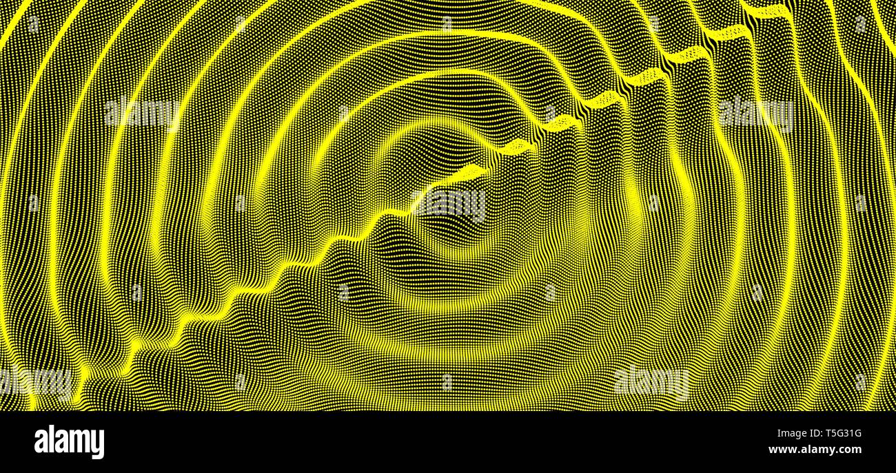 3D wavy background with ripple effect. Vector illustration with ...