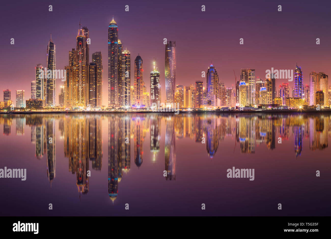 Dubai Marina bay view from Palm Jumeirah, UAE Stock Photo - Alamy
