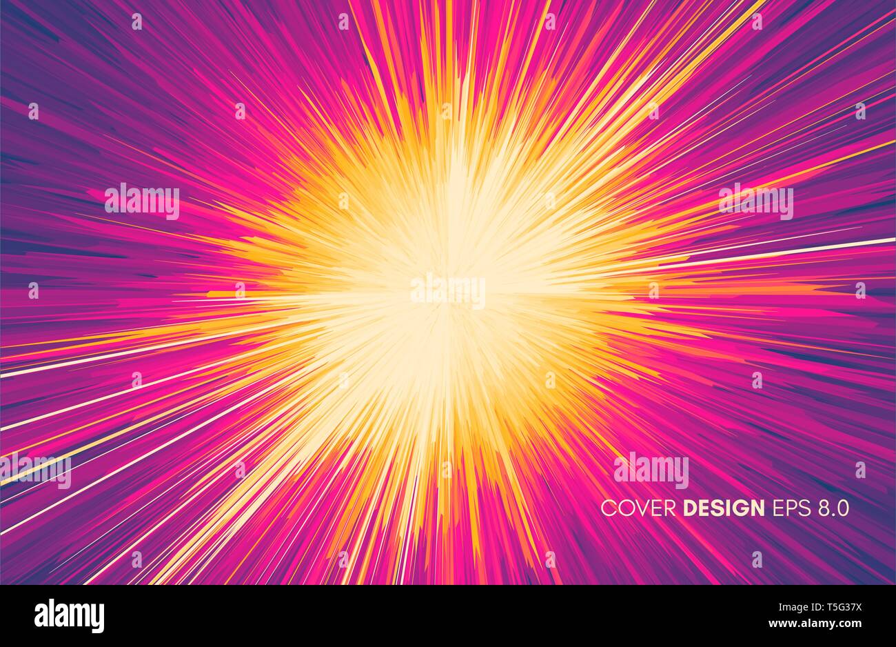 Background with explosion. Starburst dynamic lines. Solar or starlight ...