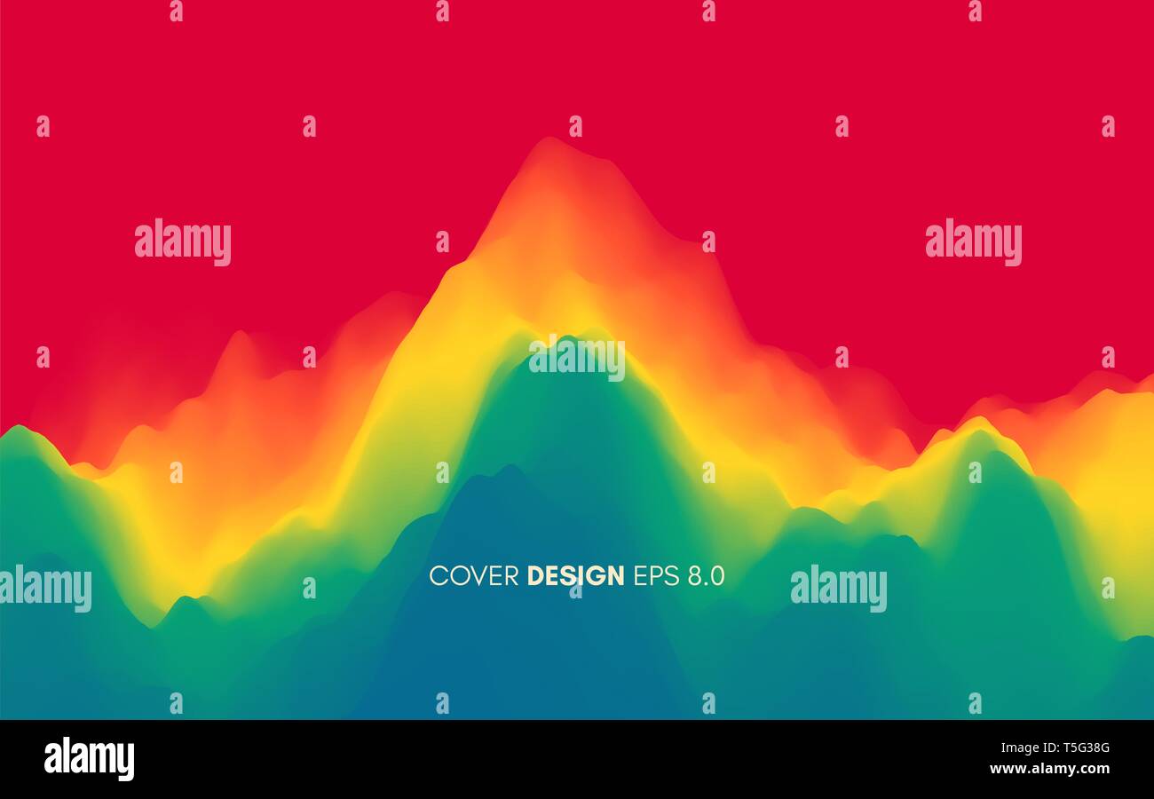 Mountain landscape. Mountainous terrain. Vector illustration. Abstract ...
