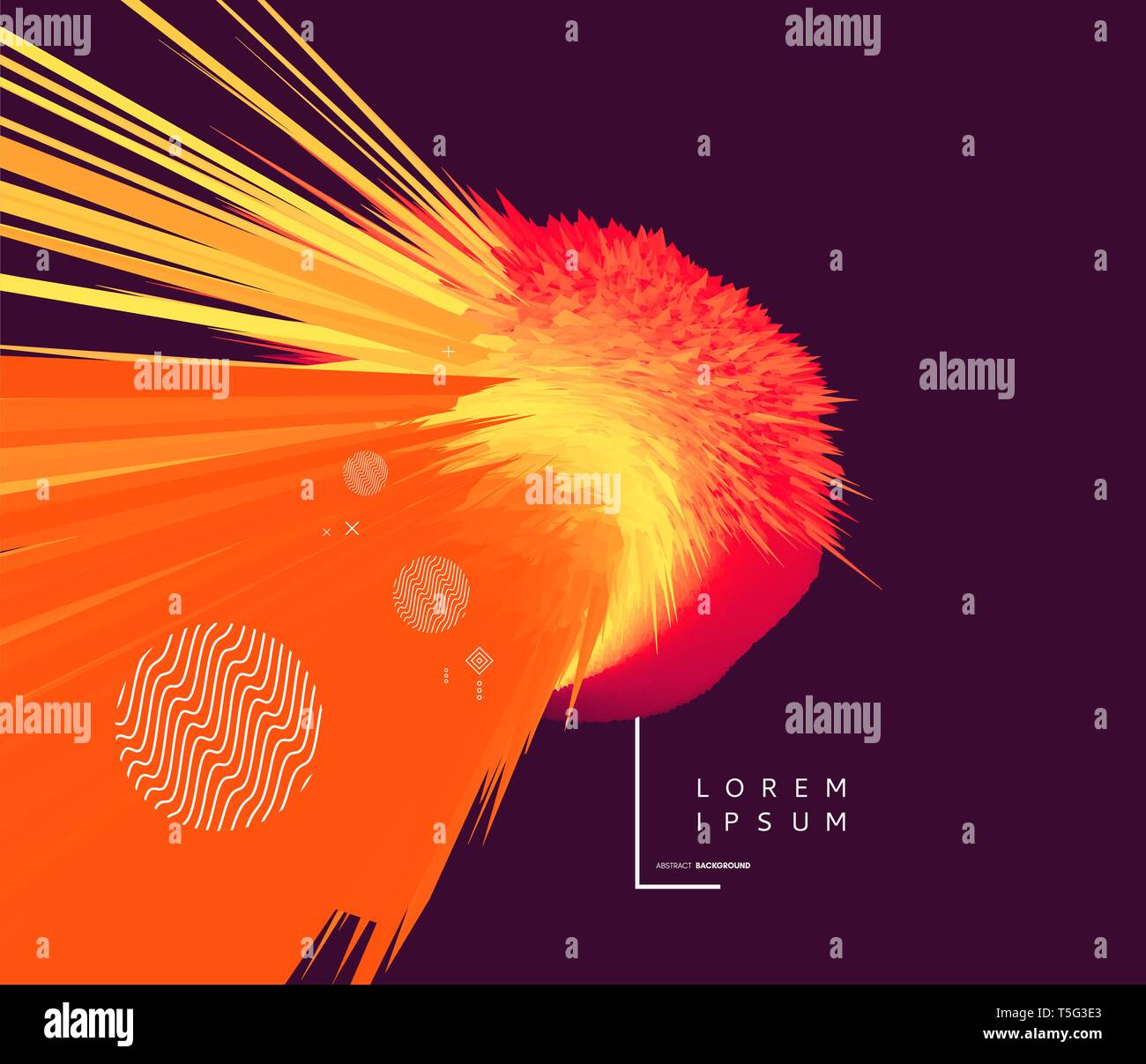Background with exploding rays. Abstract vector illustration with ...