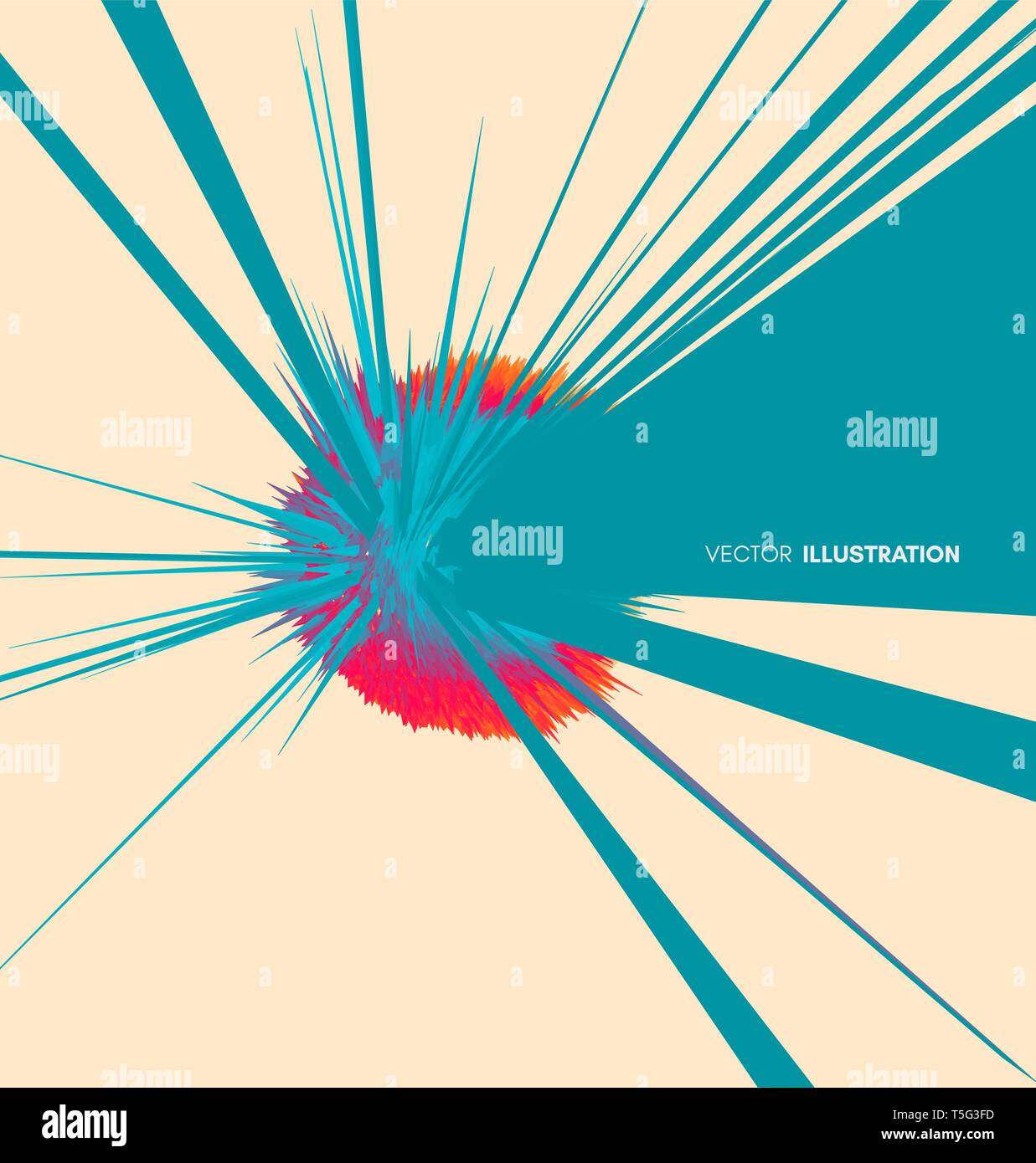 Background with exploding rays. Abstract vector illustration with ...