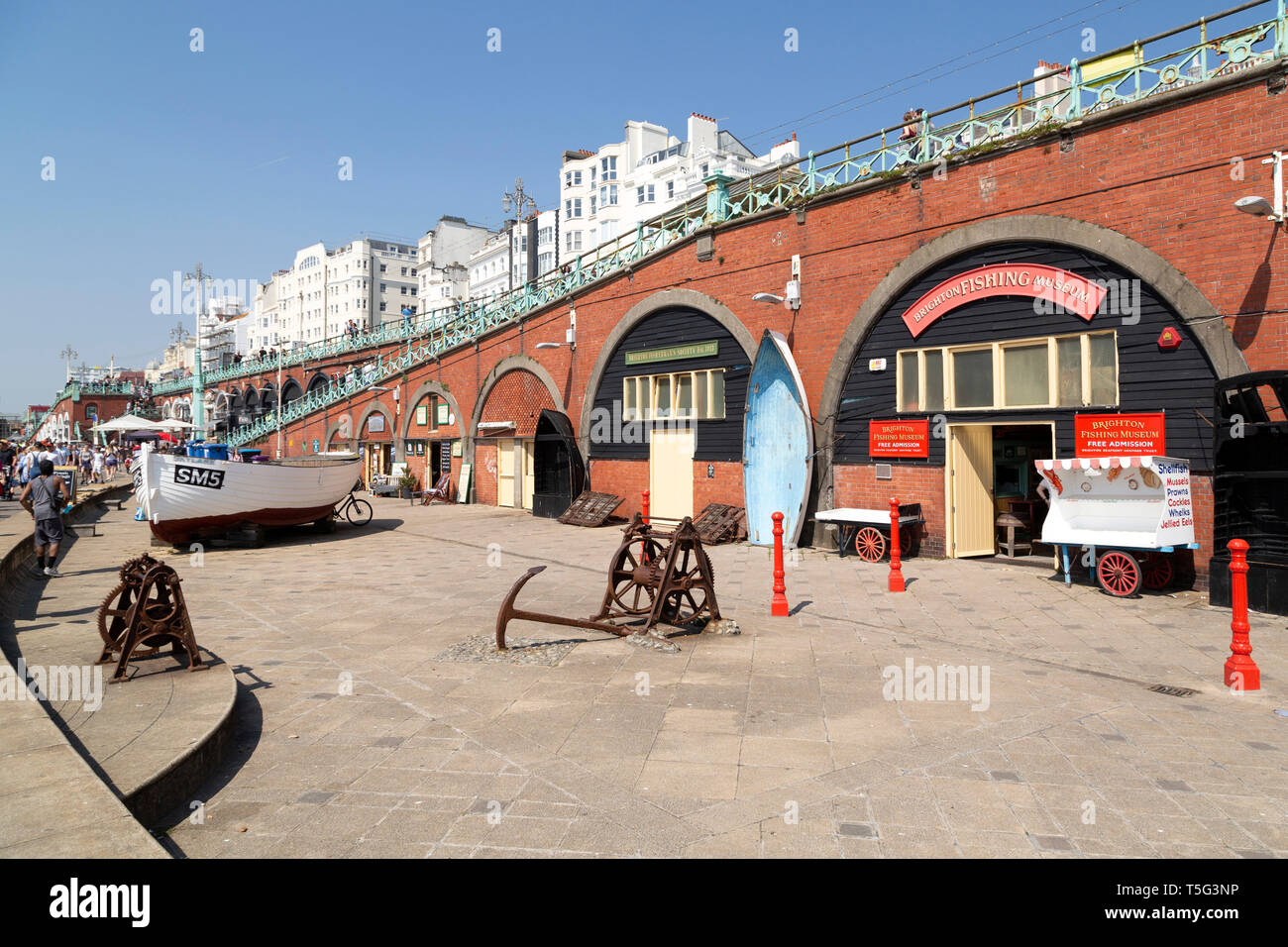 Brighton Fishing Museum in East Sussex, England. Boats, anchors and ...