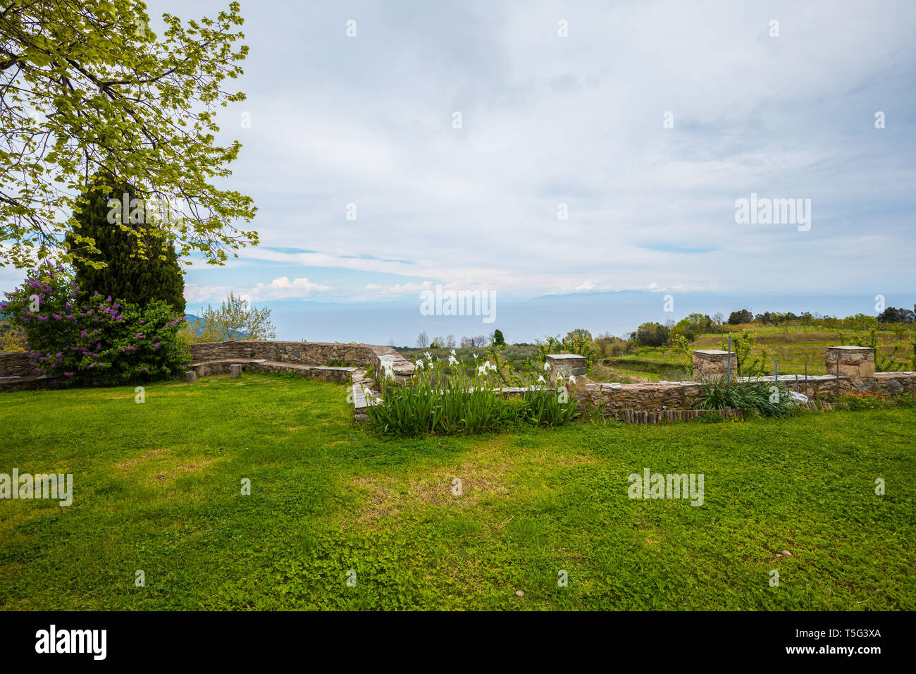Inside view of Philotheou monastery on the Mount Athos Stock Photo - Alamy