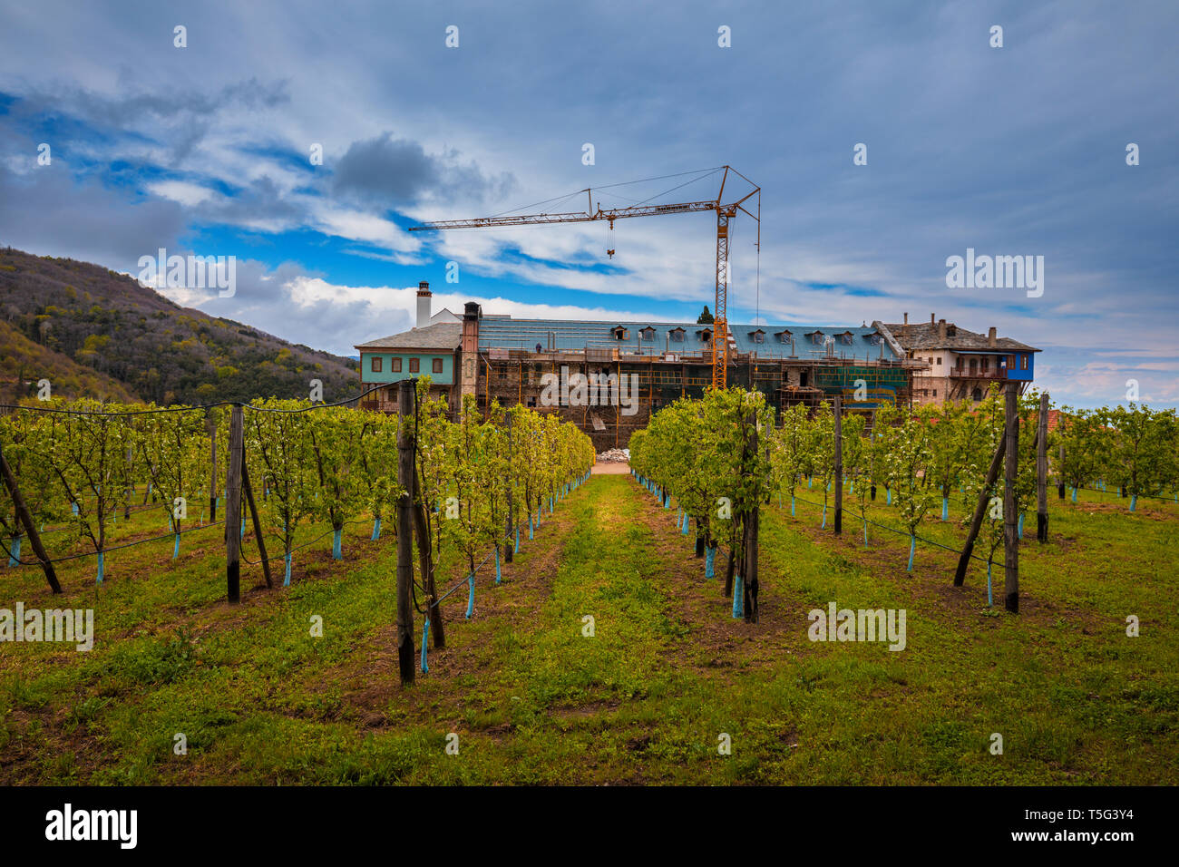 Inside view of Philotheou monastery on the Mount Athos Stock Photo - Alamy