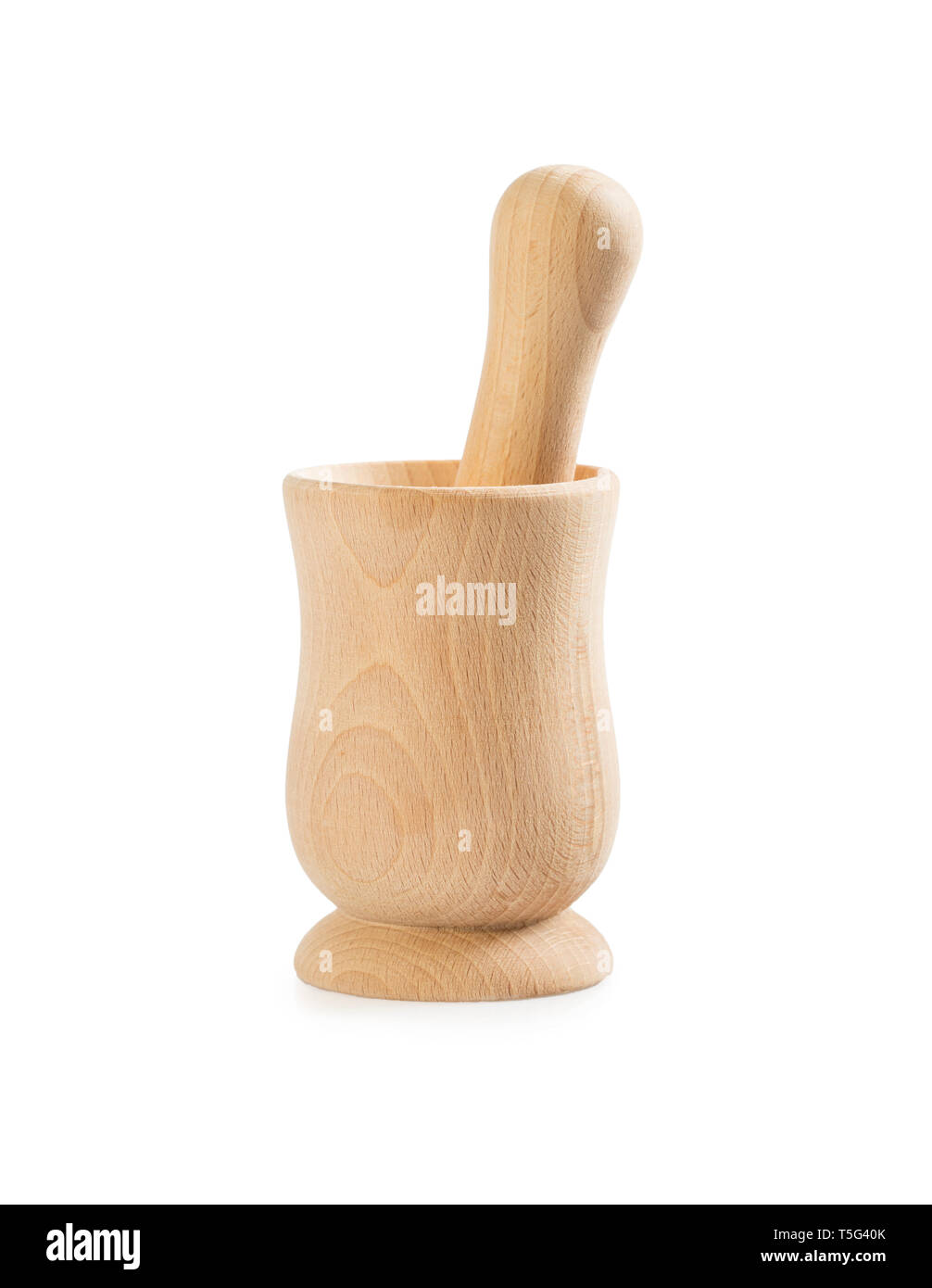 Wooden mortar and pestle set isolated on white. Kitchen utensil Stock ...