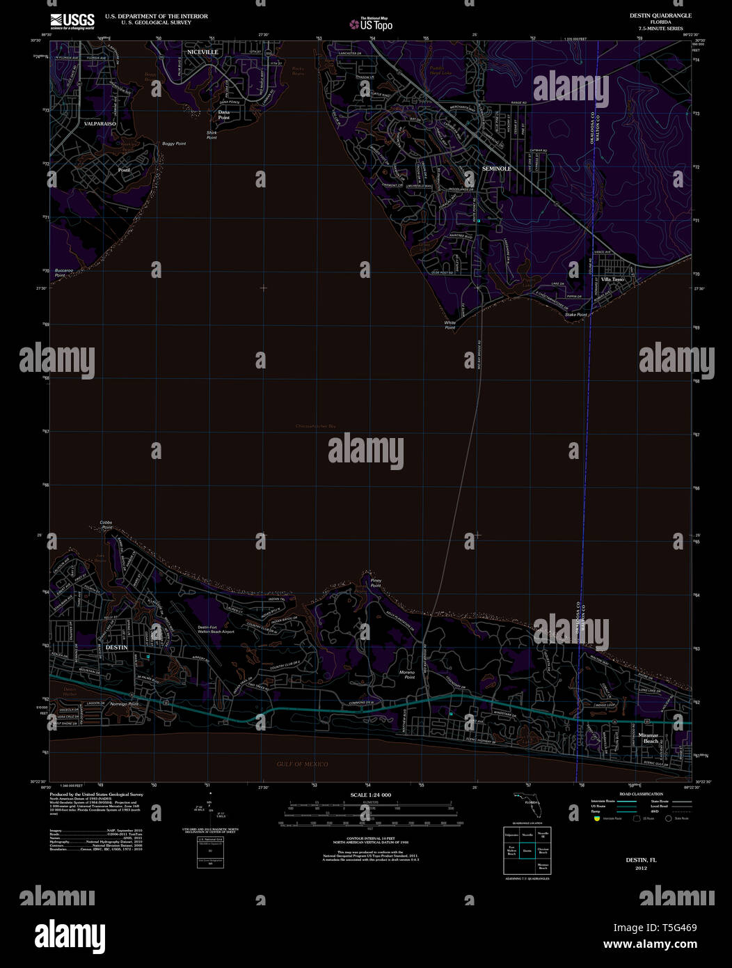 Destin florida map hi-res stock photography and images - Alamy