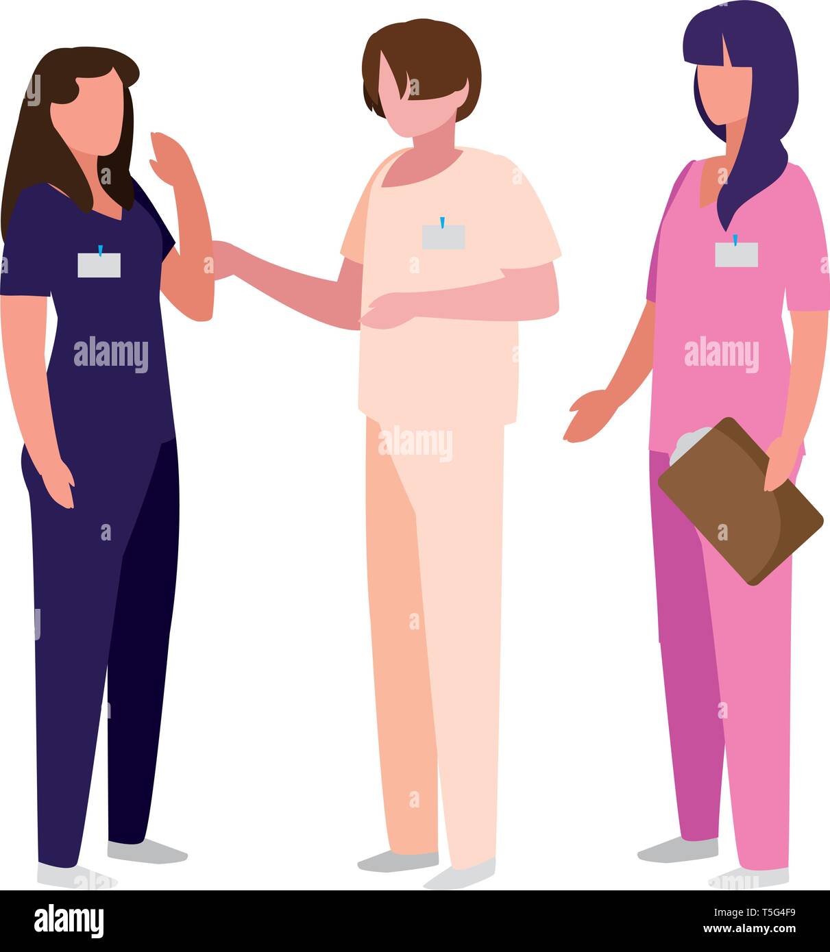 group medicine workers with uniform characters vector illustration ...