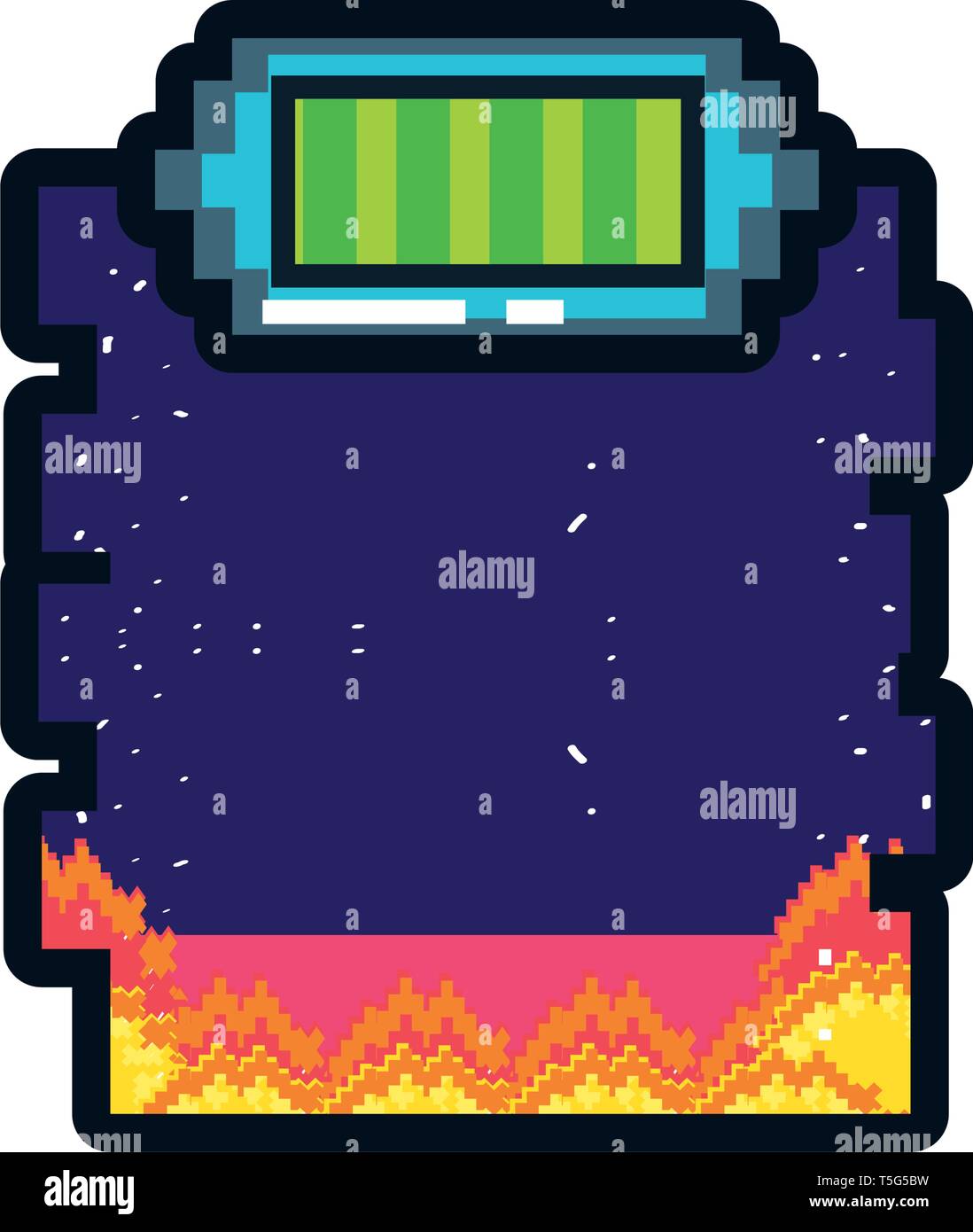 battery power video game stage scene pixelated vector illustration ...