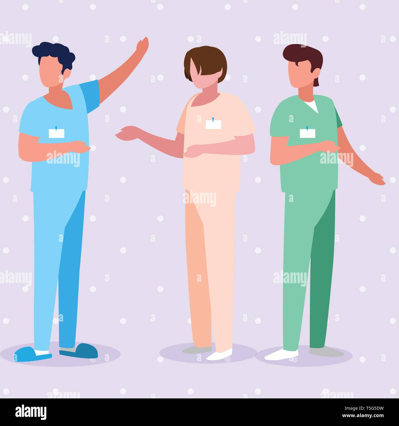 male medicine workers with uniforms vector illustration design Stock ...