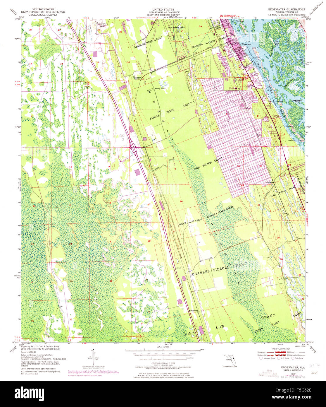 Edgewater florida map hi-res stock photography and images - Alamy