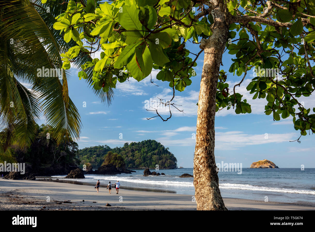 Tropical coastal views of Espadilla Norte Beach, Manuel Antonio, Quepos ...