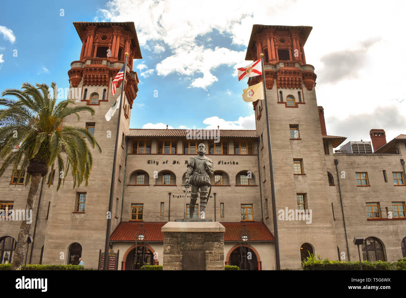 St. Augustine, Florida. January 26 , 2019. Top view of Lightner Museum ...