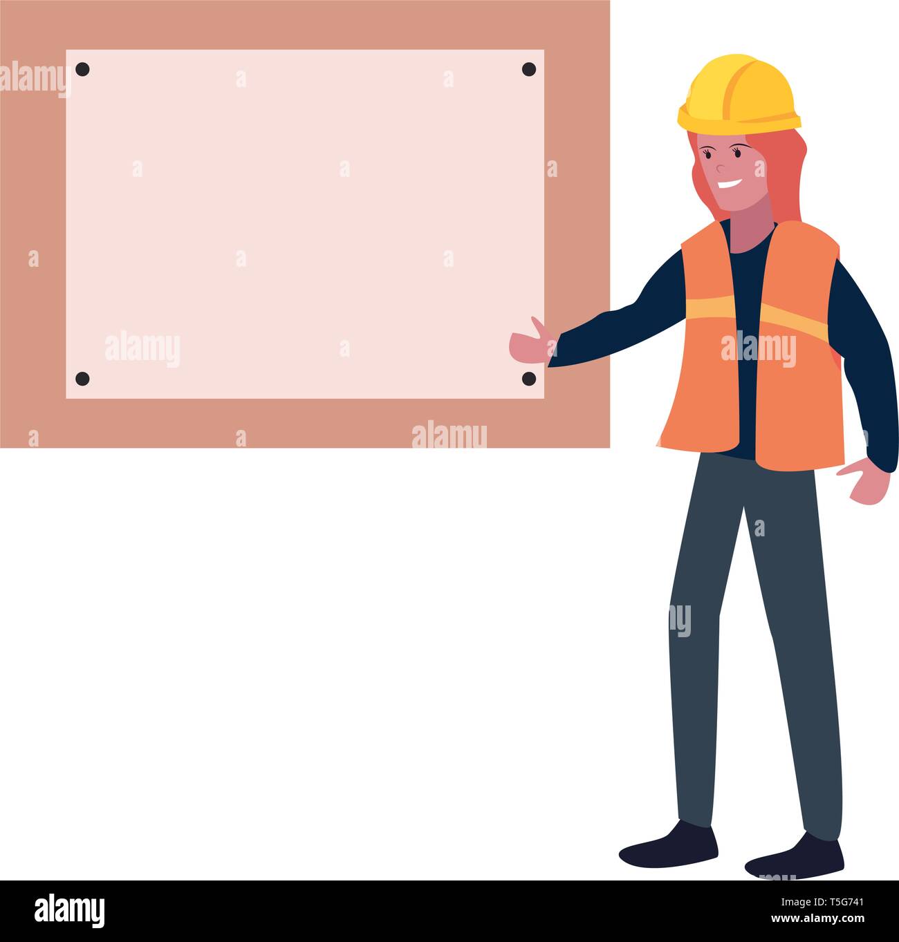 construction worker board vector illustration design image Stock Vector ...