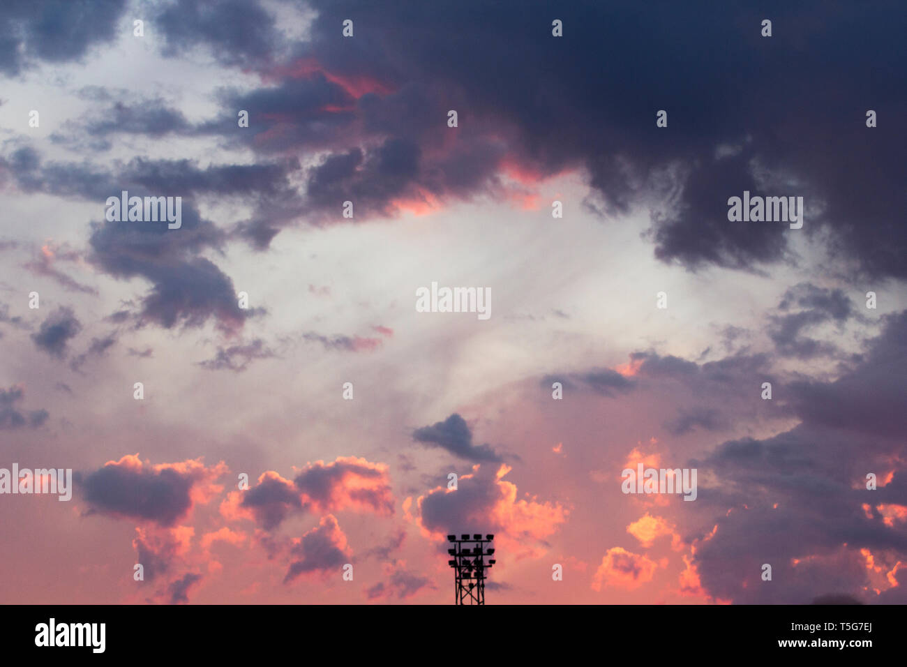 Stadium lights sunset hi-res stock photography and images - Alamy