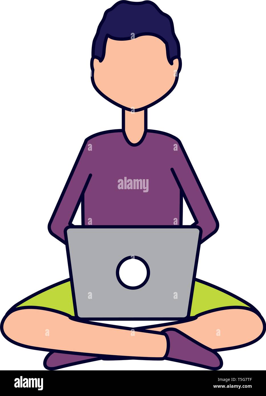 Smiling professional holding laptop Stock Vector Images - Alamy