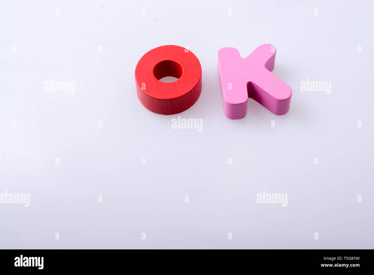 the word OK written with colorful letter blocks Stock Photo - Alamy