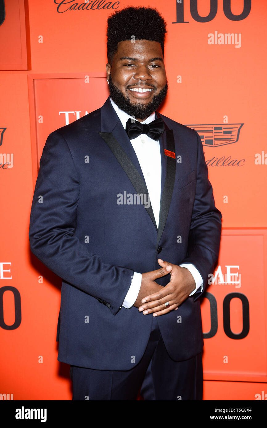 MANHATTAN, NEW YORK CITY, NEW YORK, USA - APRIL 23: Khalid arrives at ...