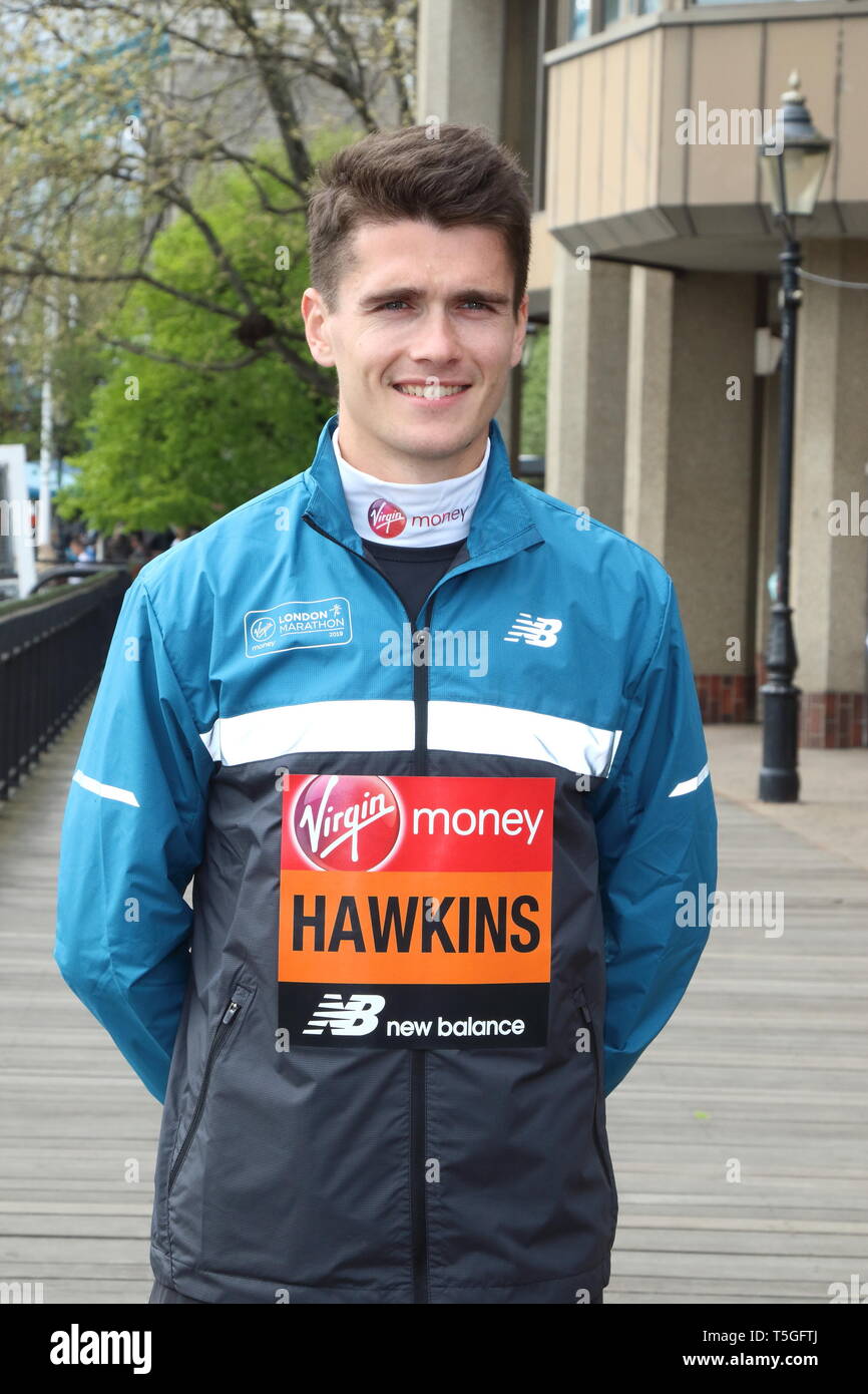 Callum Hawkins at the British Runners Photocall for the London Marathon ...