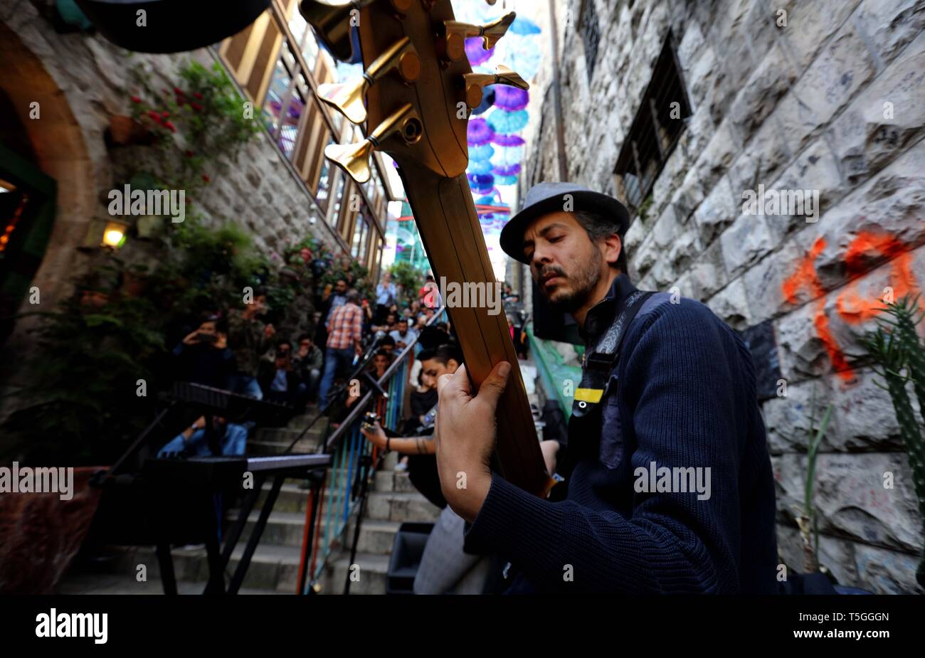 Beijing, Jordan. 24th Apr, 2019. Yacoub Abu Ghosh, a Jordanian composer ...